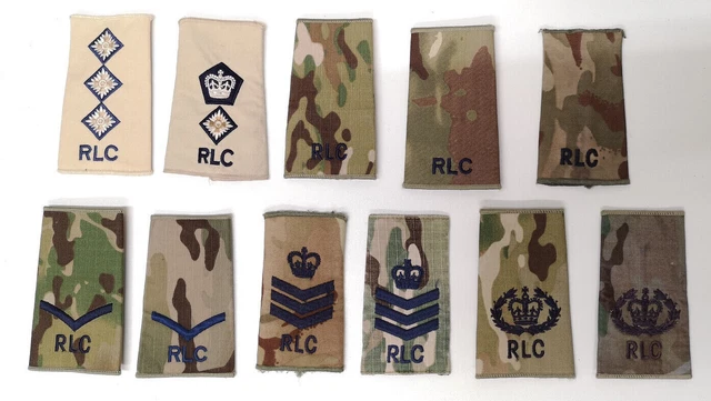 ROYAL LOGISTIC CORPS RLC Rank Slide Various Ranks & Camo Genuine ...