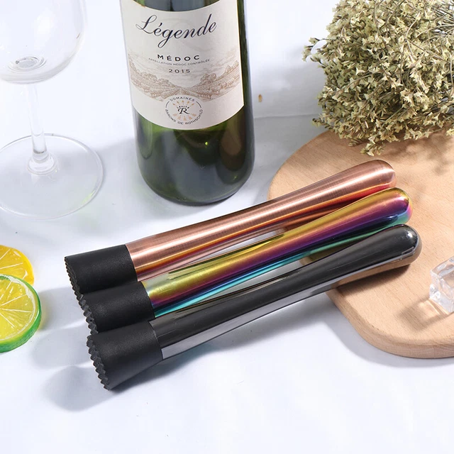 STAINLESS STEEL ICE Breaker Cocktail Muddler Swizzle Stick For Bar ...
