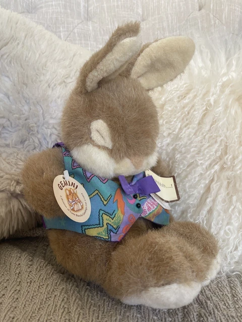 VINTAGE SOFTEES Sleeping Rabbit Soft Toy Gemini Non Non Bunny Carte ...