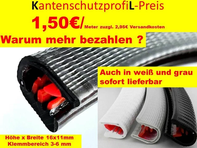 KANTENSCHUTZPROFIL SCHWARZ KANTENSCHUTZ Keder Profil Klemmprofil Gummi ...