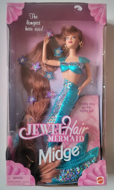 BARBIE JEWEL HAIR Mermaid Midge Mattel Vintage 95' EUR 250,00 - PicClick IT