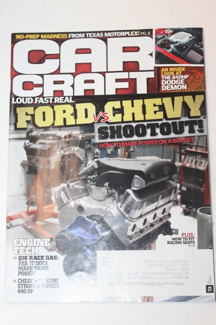 CAR CRAFT MAGAZINE November 2017 NOV 840HP Dodge Demon, Ford VS Chevy £ ...