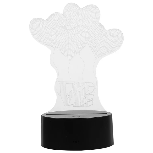 3D LAMP VISUAL Light Effect Touch Colors Changes Night Light (Four Love ...