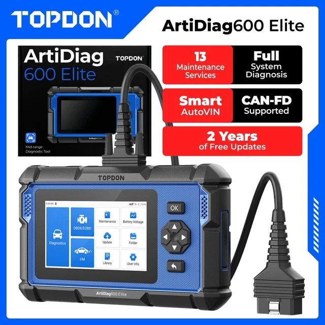 2025 TOPDON AD600 ELite All System Professional OBD2 Scanner Car ...