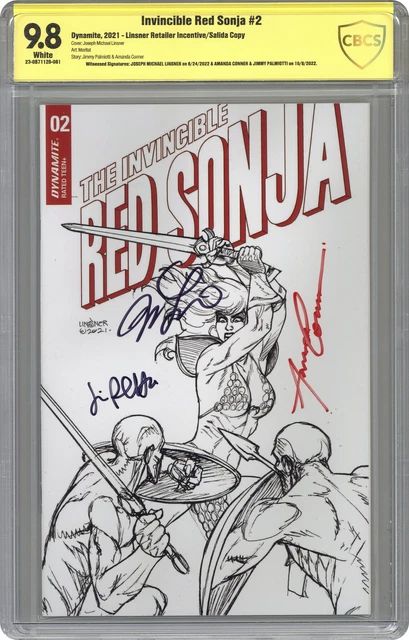 INVINCIBLE RED SONJA #2I Linsner Line Art 1:25 CBCS 9.8 SS 2021 EUR 236 ...