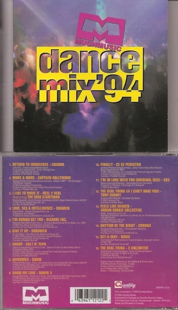 MUCH MUSIC DANCE Mix '94 - Various Artists (CD, 1994) $4.79 - PicClick CA