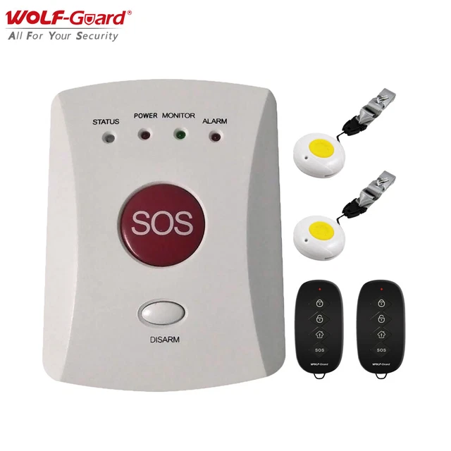 WOLF-GUARD GSM SOS Panel Panic Button Elder Children One Key Alarm ...