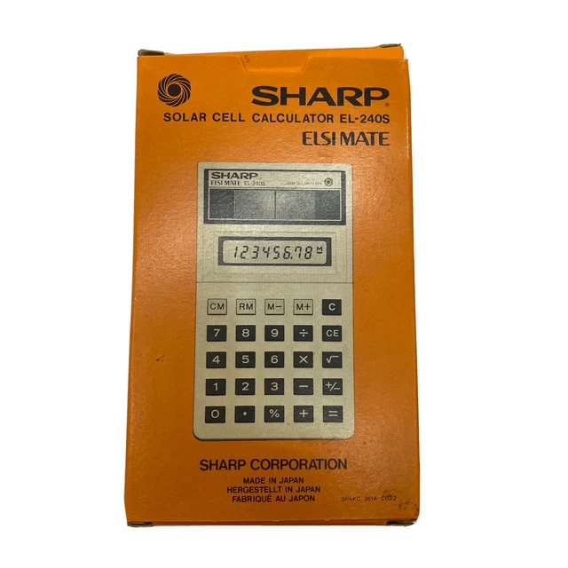TASCHENRECHNER SHARP ELSI Mate Solar EL 240S Schule Büro Standardrechner Vintage EUR 19,99 ...