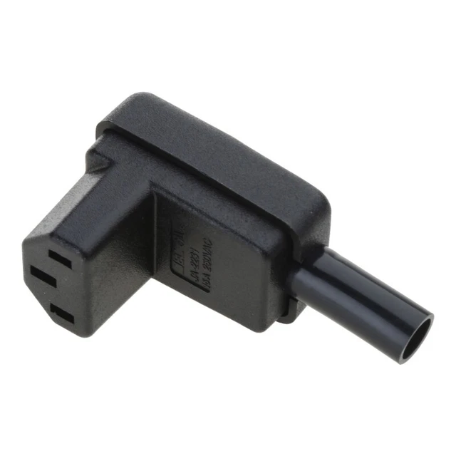 C13 POWER PLUG 90 Degree Angled IEC Female Plug Power Cord Cable ...