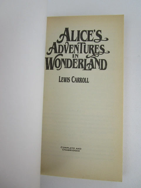 ALICE'S ADVENTURES IN Wonderland, Unabridged, Lewis Carroll Paperback Book, 1993 EUR 8,59 ...