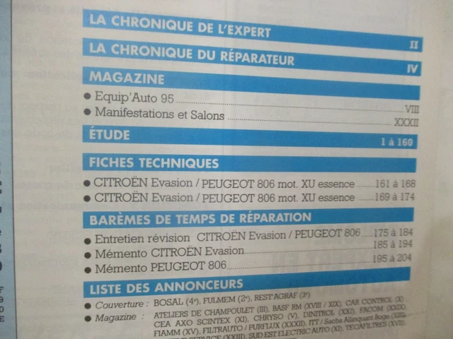 LEA L'EXPERT AUTOMOBILE Numéro 333 de 1995 Citroen évasion Peugeot 806 ...