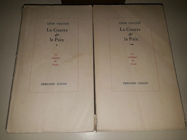 LA GUERRE ET LA PAIX EN 2 TOMES LEON TOLSTOÏ Chez HAZAN, 1950 EUR 42,83 ...