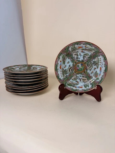 ANTIQUE CHINESE ROSE Medallion Republic Period Set of 10 Plates £541.64 ...