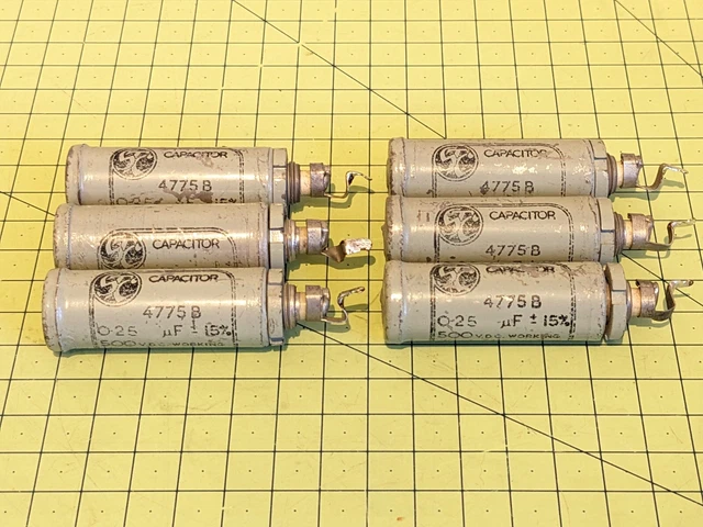 6 X 0.25UF 500V STC Ceramic End Pio Capacitors Suit TL12.1 Valve ...