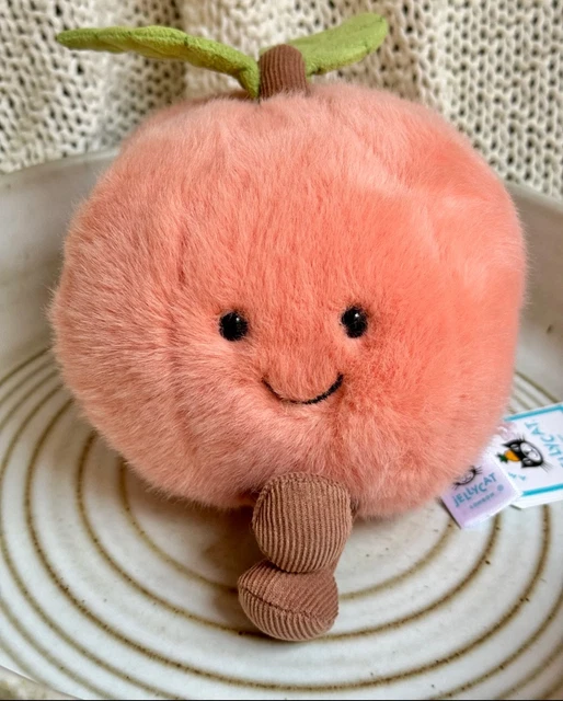JELLY CAT FUZZY Peach/Pear/Cherry New 14/17/15cm New with tags £16.99 - PicClick UK
