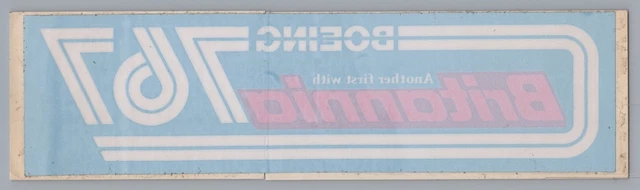 BRITANNIA AIRWAYS BOEING 767 Airline Window Sticker Logo Label Vintage ...