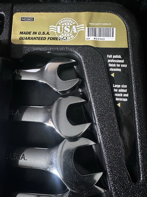 NOS 🔥 SEARS Craftsman Professional USA Full Polish Combo Wrench Set ...