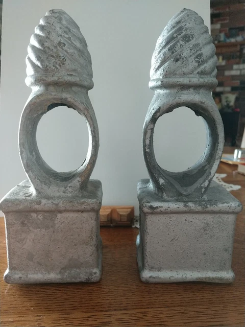 VINTAGE 1940'S FENCE CAST ALUMINUM FENCE POST CAP (2 each) £51.70 - PicClick UK
