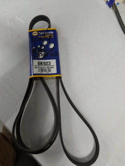 NOS NAPA POWER-FIT Gates 6K923 Serpentine V-Belt (Replaces 406-0923 ...