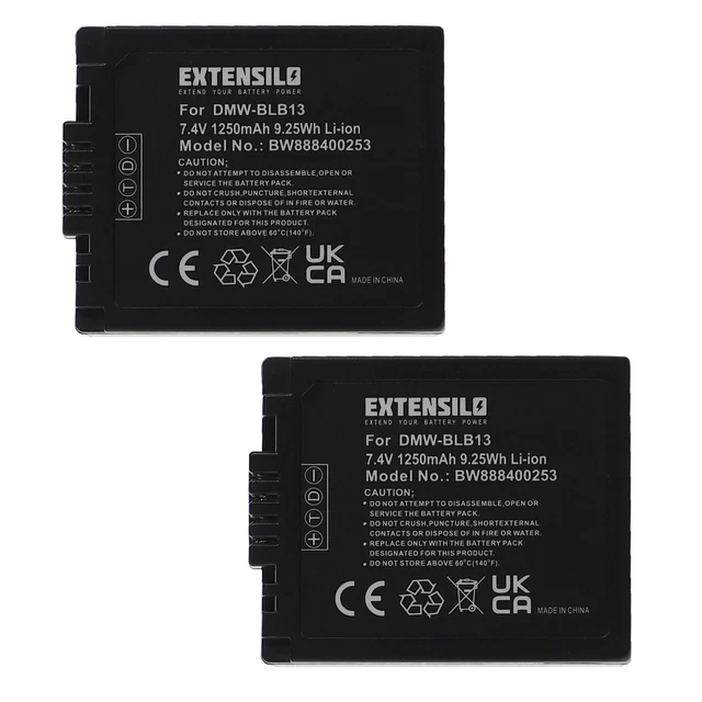 2 BATTERIES POUR Panasonic Lumix DMC-G1WEG-K DMC-G1WEG-R DMC-G2A DMC-G2 ...