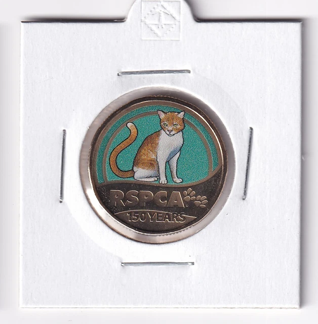 AUSTRALIAN: 2021 $1 150 Years Of Rspca Coloured Unc Coin - Cat In 2X2 ...