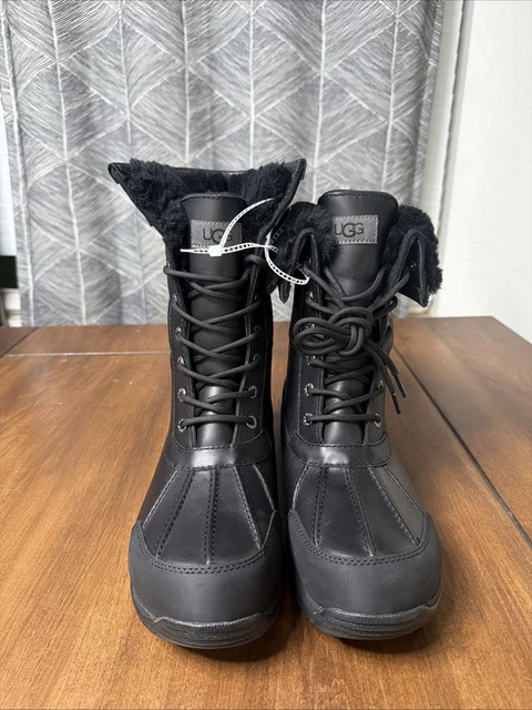 NEW UGG BUTTE Black Men's Waterproof Leather Winter Boots 5521 size 10. ...