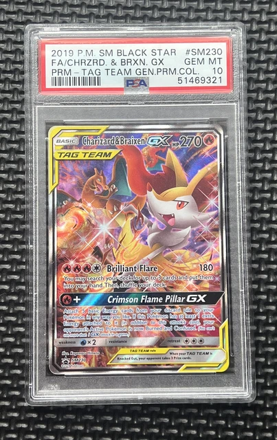 PSA 10 CHARIZARD & BRAIXEN GX SM230 Full Art Promo Pokémon Card GEM MINT EUR 62,10 - PicClick FR