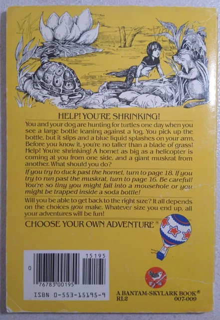 CHOOSE YOUR OWN Adventure #7- Help! You're Shrinking - Packard - CYOA ...