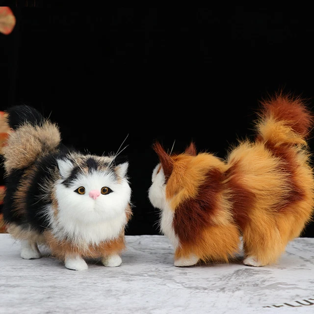 PLUSH CAT 4.7 Inch Realistic Plush Cats Toys Soft Comfortable Plush·.☀6 ...