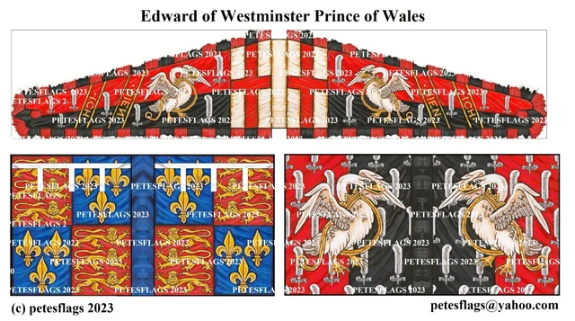 28MM MEDIEVAL WARS of the Roses Paper Flags Edward Prince of Wales £4. ...