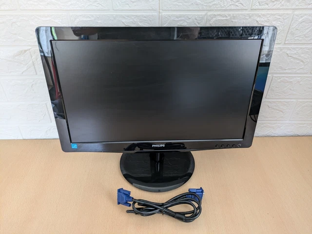 PHILIPS 18.5& MONITOR 196V3L TFT-LCD LED Coloured Screen Black Fully Working £24.95 - PicClick UK