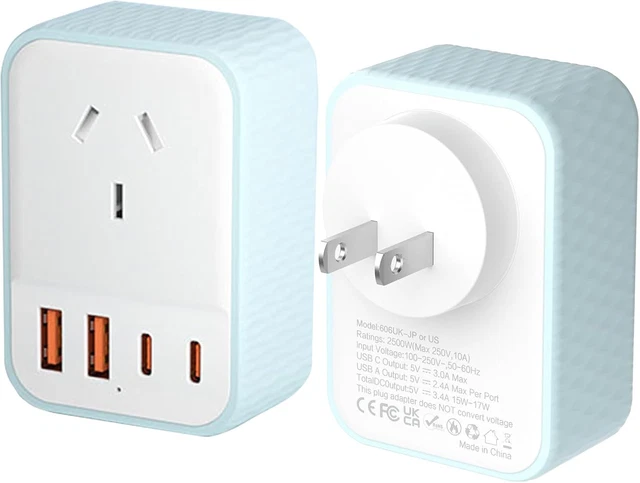 JAPAN TRAVEL ADAPTER, 2 Pack AU to Japan Plug Adapter,Type a Travel ...