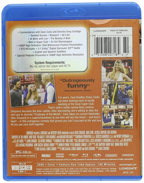 EMPLOYEE OF THE Month (Blu-ray) Dane Cook Jessica Simpson Dax Shepard ...