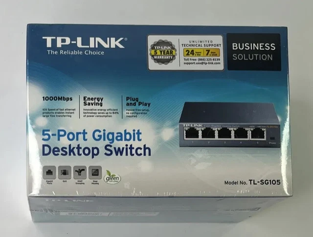 TP-LINK 5-PORT GIGABIT Desktop Ethernet Switch Model TL-SG105 New in ...