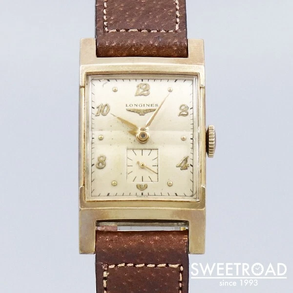 LONGINES RECTANGULAR CASE 10KGF Cal.9L 1950 Manual Winding 39mm Men's ...