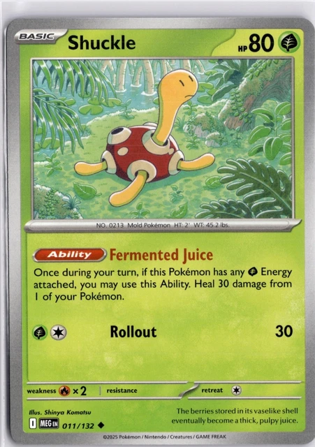 SHUCKLE - UNCOMMON ME01: Mega Evolution 011/132 Pokémon Card TCG £0.99 ...