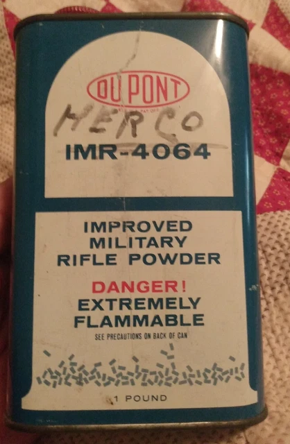 VINTAGE TIN ADVERTISING Du Pont IMR-4064 Improved Military Rifle Powder ...