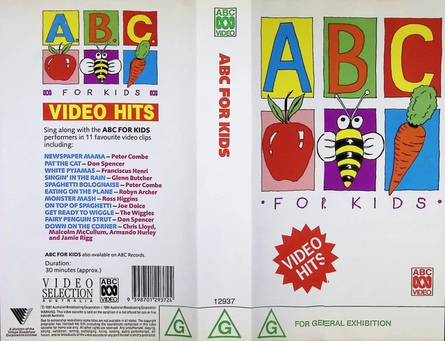 ABC FOR KIDS, Music Video Clips, VHS tape £6.12 - PicClick UK