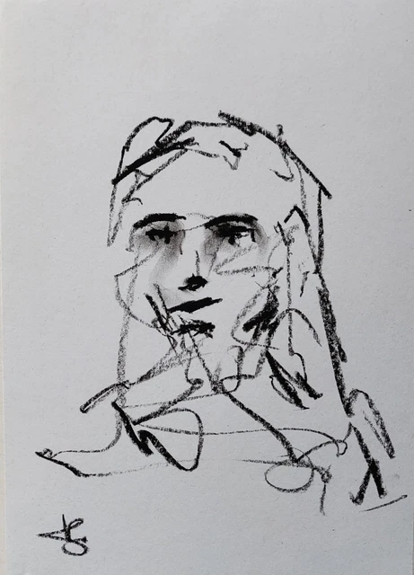 OIL PASTEL DRAWING 12X8" MINIMALISM ORIGINAL VIVEK MANDALIA Female ...
