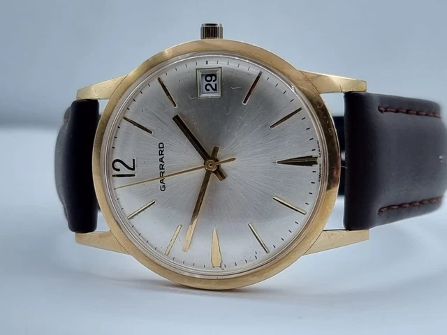 VINTAGE MEN'S GARRARD 9ct Gold Automatic Watch £375.00 - PicClick UK