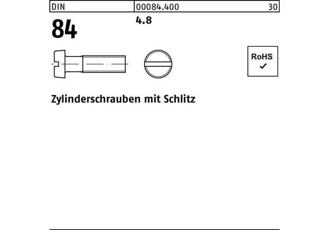 REYHER ZYLINDERSCHRAUBE DIN 84/ISO 1207 Schlitz M 2,5 x 4 4.8 EUR 20,73 - PicClick DE