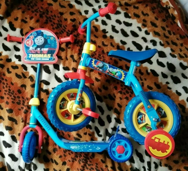 THOMAS THE TANK ENGINE 2 Wheel w/ Stabilizers Cycle & Scooter Set KIDS ...