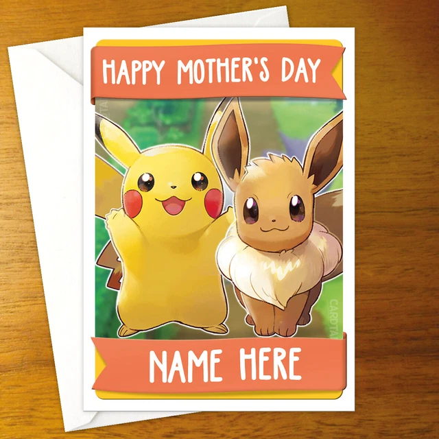 PIKACHU EEVEE CARTA personalizzata FESTA DELLA MAMMA - Pokémon Pokémon ...