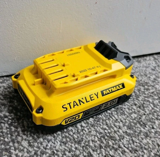 GENUINE STANLEY FATMAX V20 SFMCB202 18v 2.0ah Lithium Ion Battery 18 ...