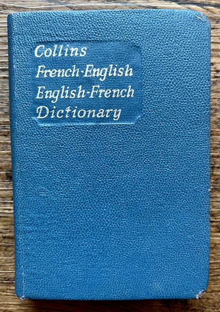 1969 COLLINS FRENCH-ENGLISH DICTIONARY Blue Leather Pocket Edition - VG ...