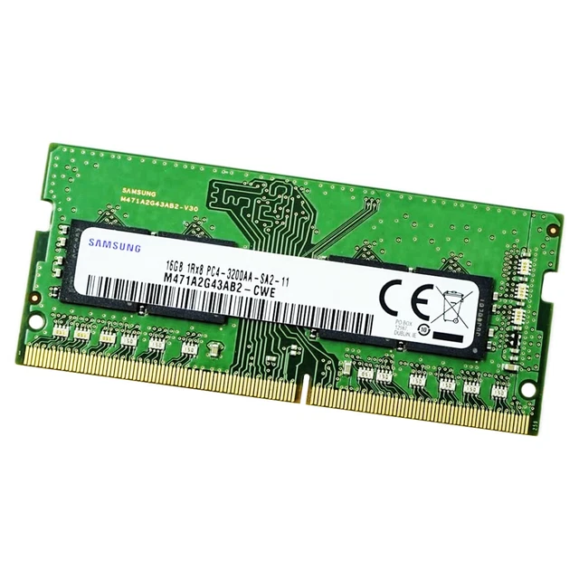 SAMSUNG 16GB 3200MHZ DDR4 SODIMM PC4-25600 NON ECC CL22 1Rx8 Notebook ...