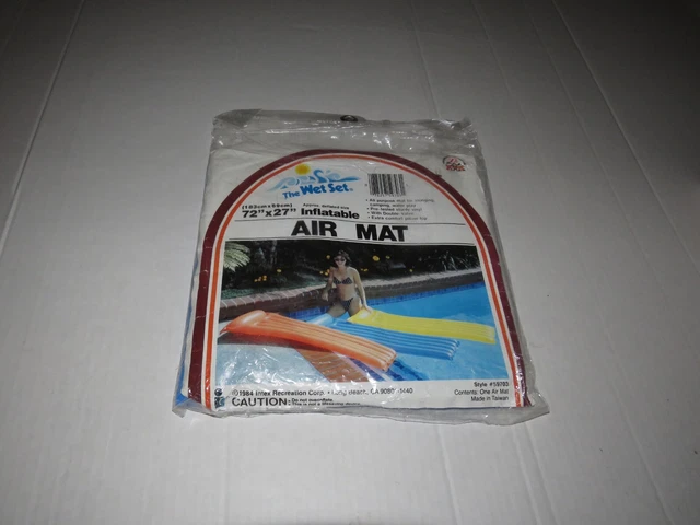 VINTAGE 1984 THE Wet Set 72" x 27" Inflatable Vinyl Air Mat Pool ...
