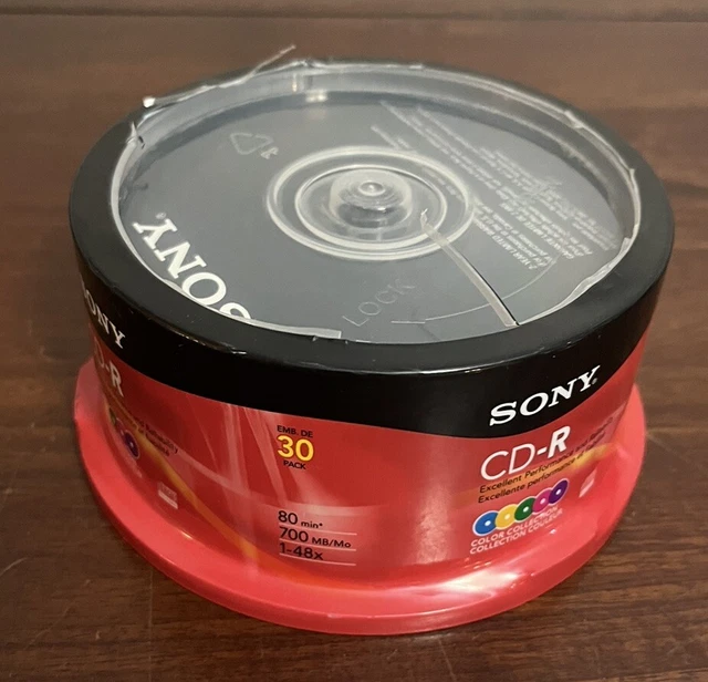 SONY CD-R COLOR Collection 30 Pack 80 Minute Recordable CD's $13.99 ...