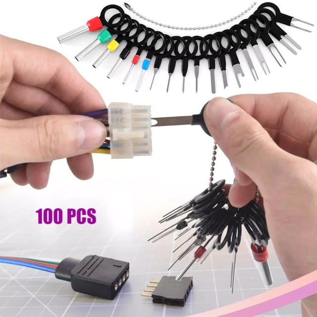 100PCS CAR PIN Ejector Wire Extractor Kit Terminal Removal Connector ...