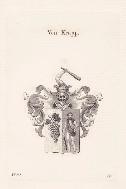 KRAPP WAPPEN COAT of armes Kupferstich Genealogie Heraldik heraldry ...